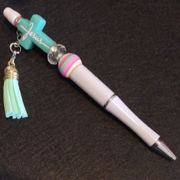 Handcrafted | Office | Handcrafted Colorful Cross Charm Pen | Poshmark